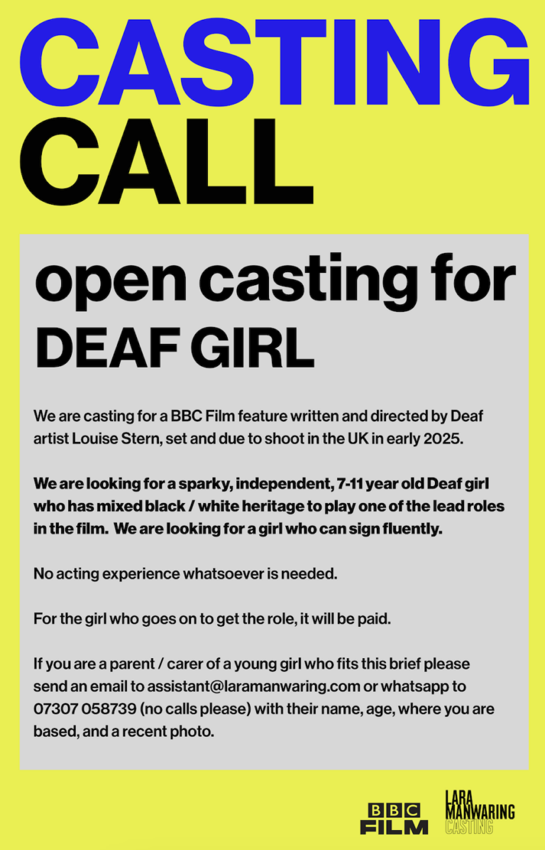 BBC FEATURE FILM: Looking for deaf girl for lead role - BATOD